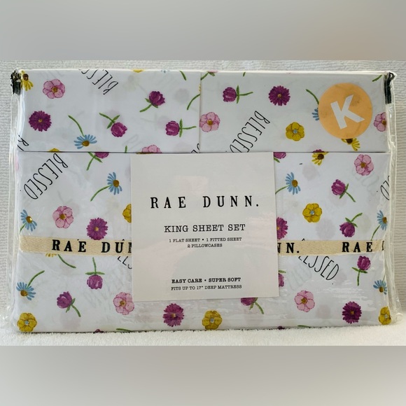Rae Dunn | Bedding | Rae Dunn Blessed Floral Sheet Set King | Poshmark